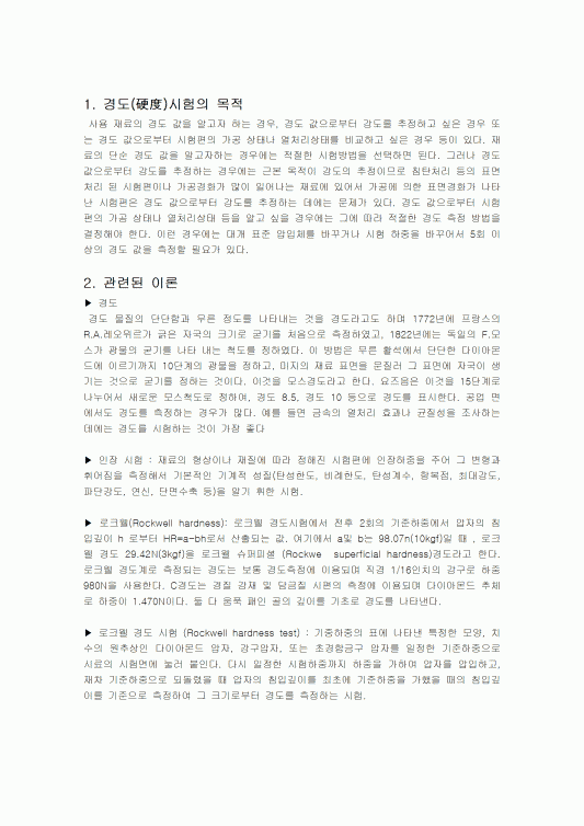 재료의 경도실험