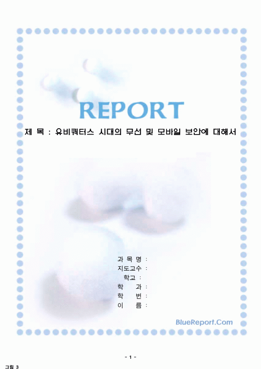 유비쿼터스 시대의 무선 및 모바일 보안에 대해서
