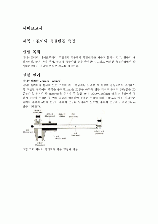 길이와 곡률반경 측정