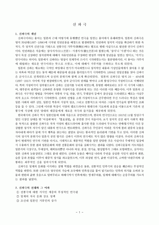 일본 근대 여명기 연극 신파극