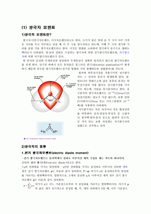 쌍극자 모멘트 및 훈트의 법칙