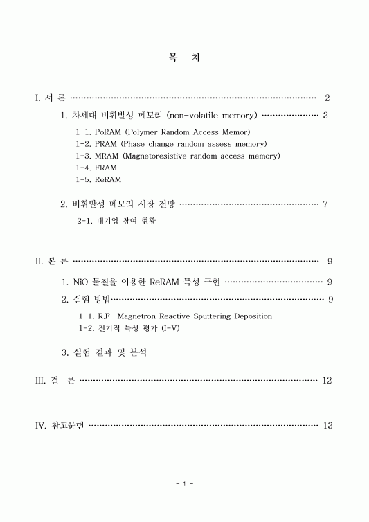 ReRAM & 비휘발성 메모리