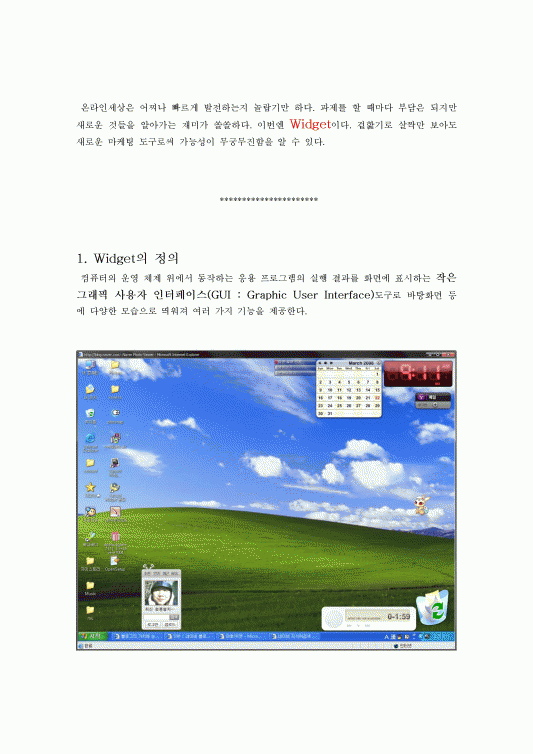 신기술의 발전 위젯이란 무엇인가