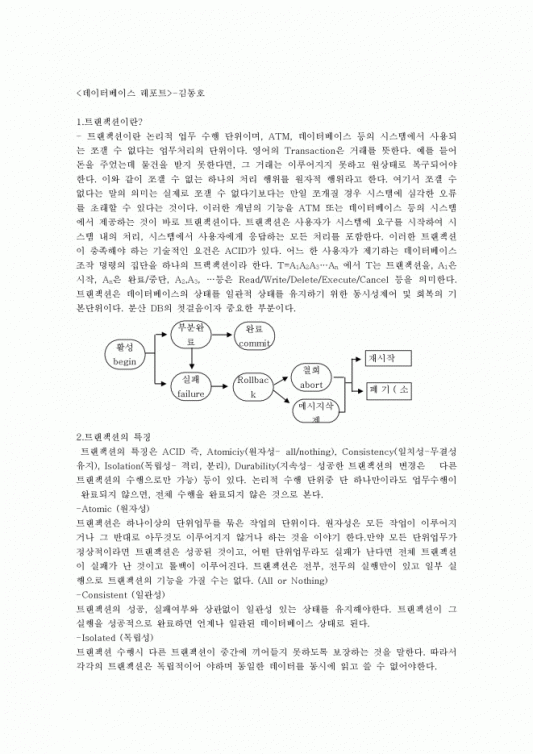 트랜잭션의 개념과 특징