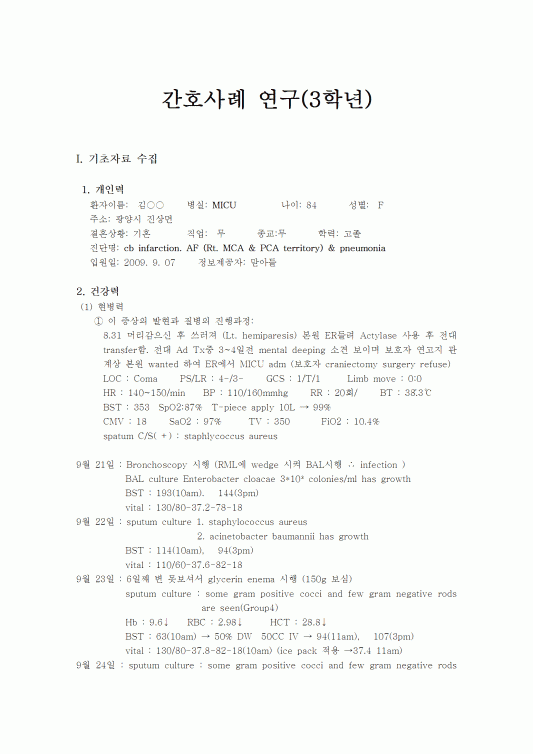 [논문] 뇌경색 케이스 스터디