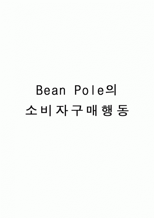빈폴의 소비자행동분석