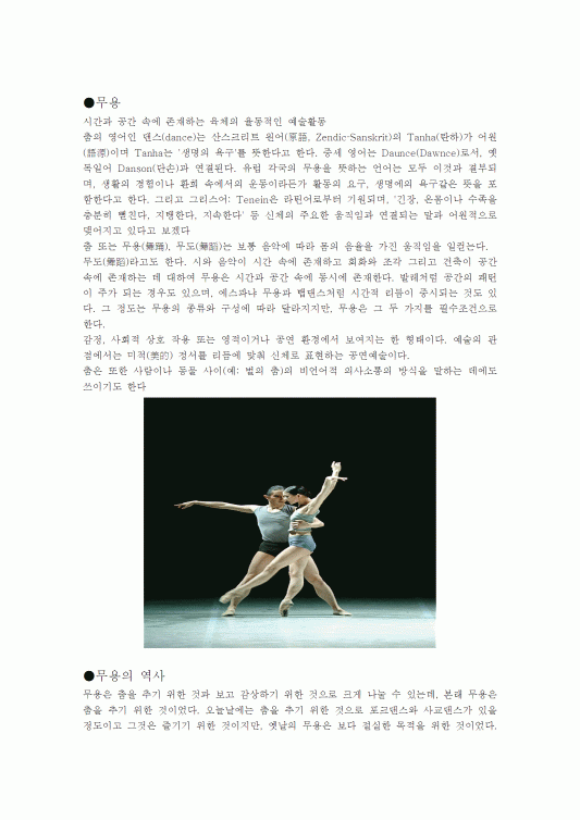 무용에 관한 고찰