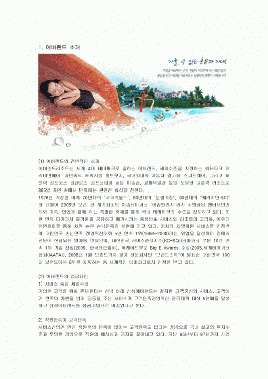 에버랜드의 서비스 분석