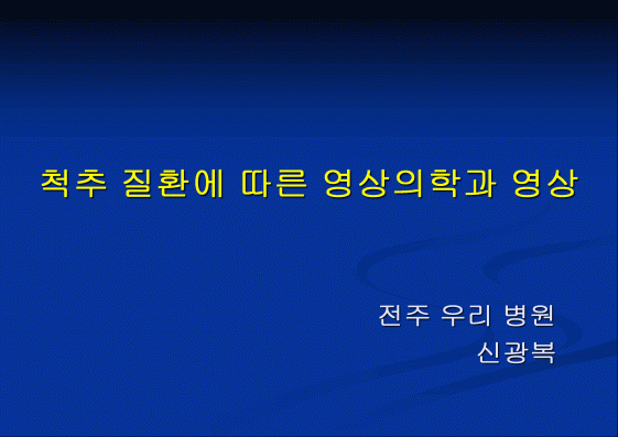 척추질환에 따른 영상의학 영상