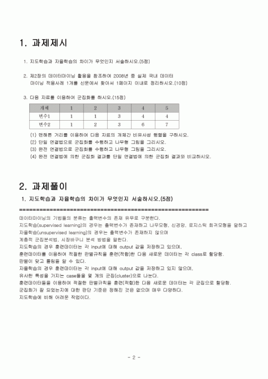 2008년 2학기 데이터마이닝 중간시험과제물