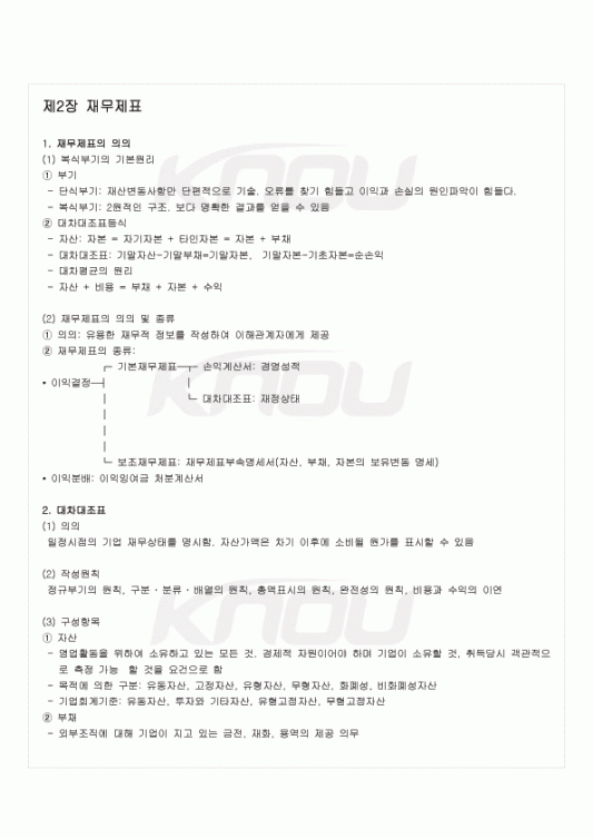 2009년 1학기 정부회계학 출석대체시험 핵심체크