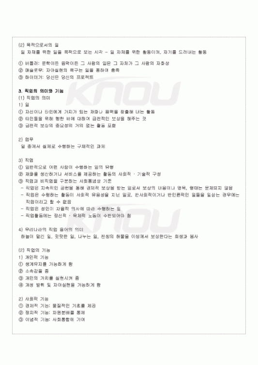 2010년 1학기 직업과윤리 출석대체시험 핵심체크