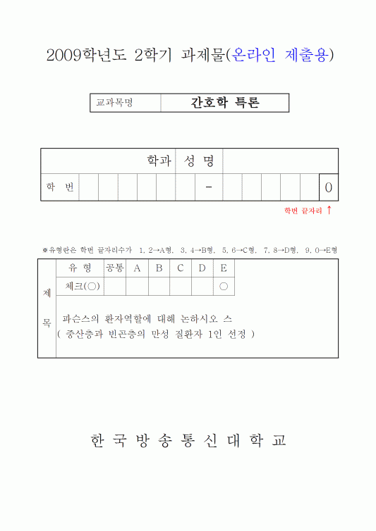 파슨스의환자역할