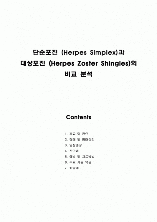 대상포진과 단순포진의 비교분석