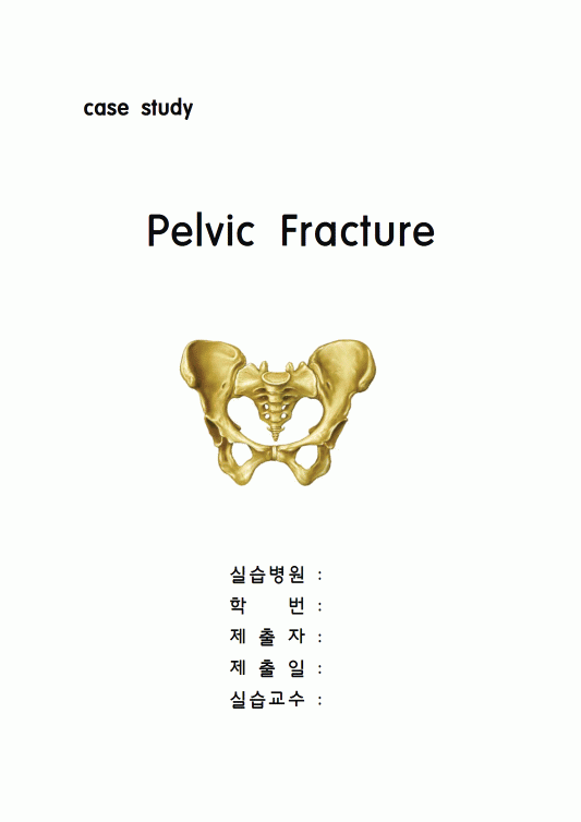 골반 골절 케이스 plevic fracture