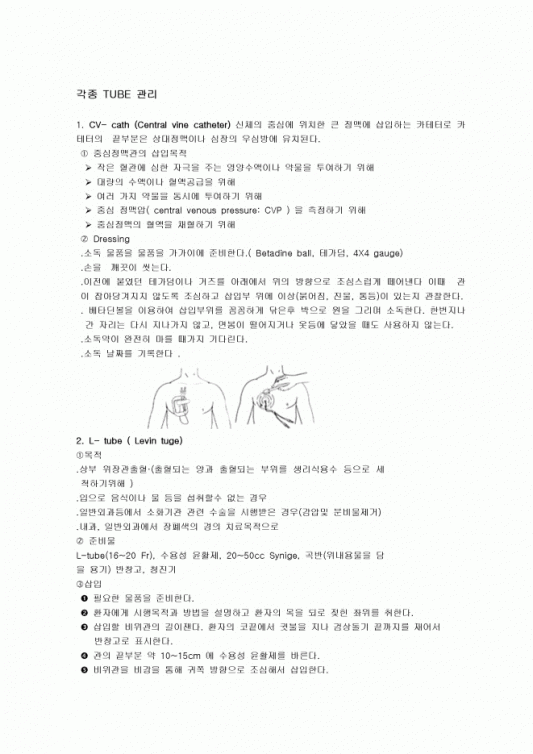 각종튜브관리 (간호)