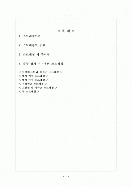 스트레칭에 관한 보고서