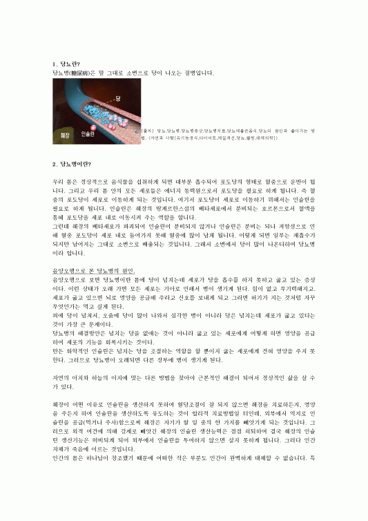 당뇨병의 원인과 치유