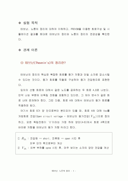 테브난, 노튼의 정리