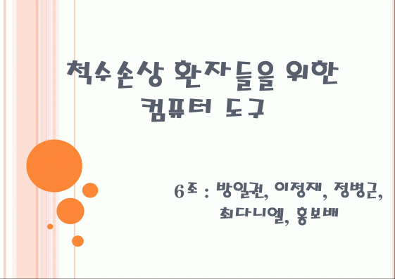 척수손상 환자를 위한 컴퓨터도구