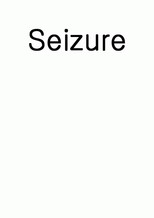 seizure(간질) 레포트 자료