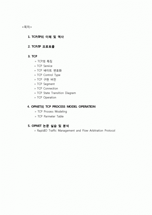 TCP 정리와 OPNET 논문 분석및 실습