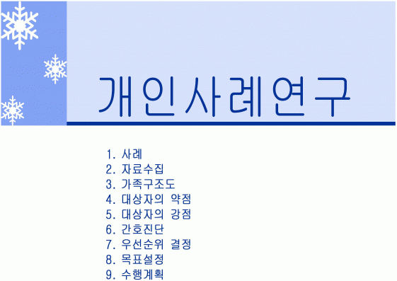 개인사례연구눈꽃