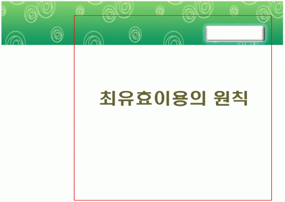 최유효이용의 원칙