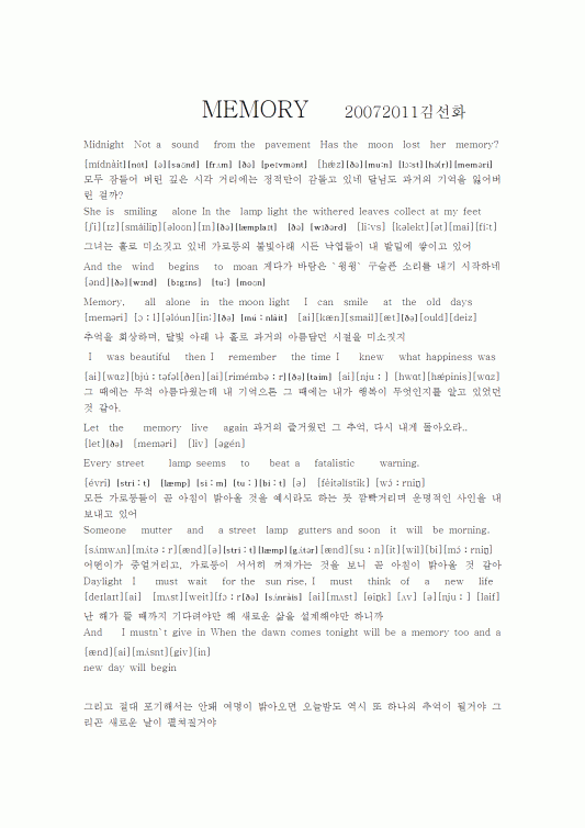 memory cats 작품분석