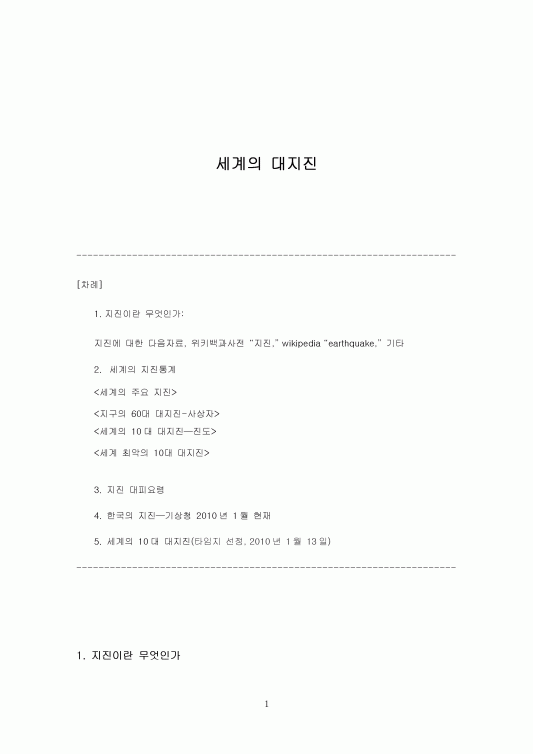 세계의 대지진