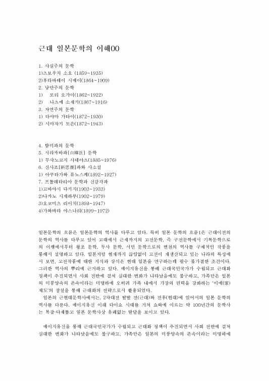근대 일본문학의 이해00