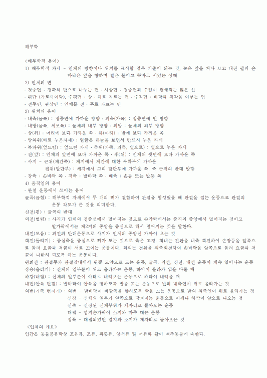 기초의학 해부학 이해
