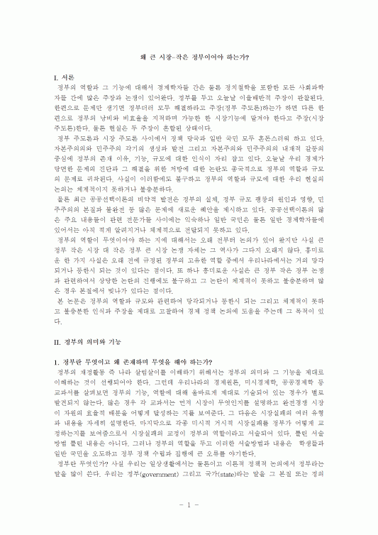 자유시장과 정부