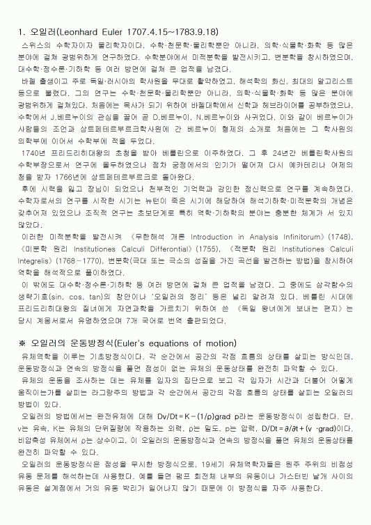 유체역학-과학자조사
