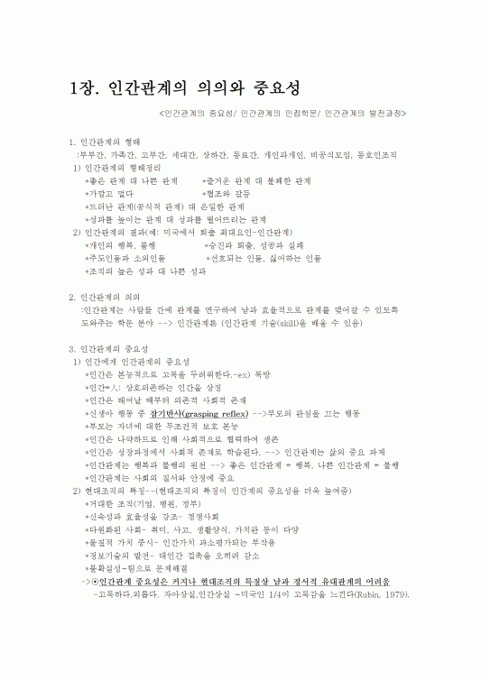 인간관계 이해와 성공전략 1~6주차 타이핑입니다.