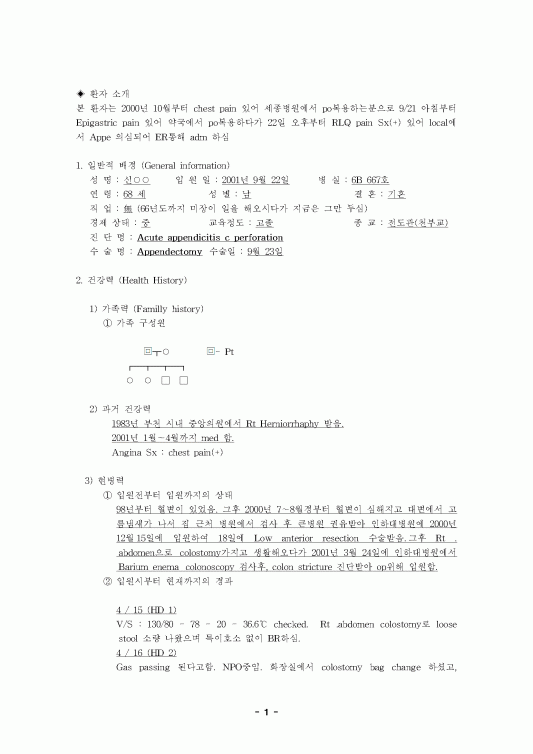 [간호학]충수돌기염case