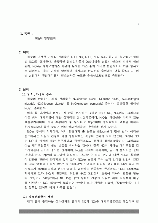 NO2의정량분석