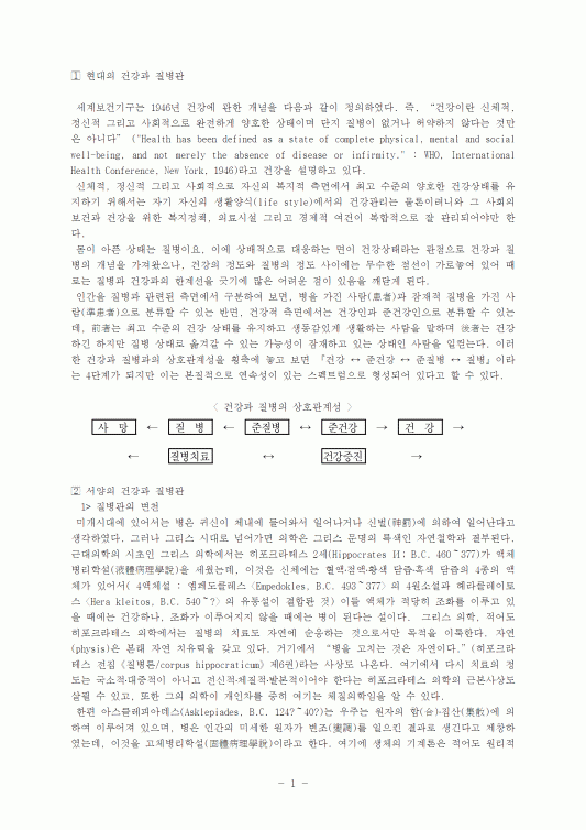현대의건강과질병관