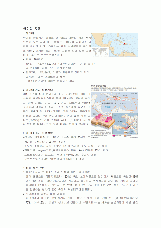 아이티_지진 레포트 자료