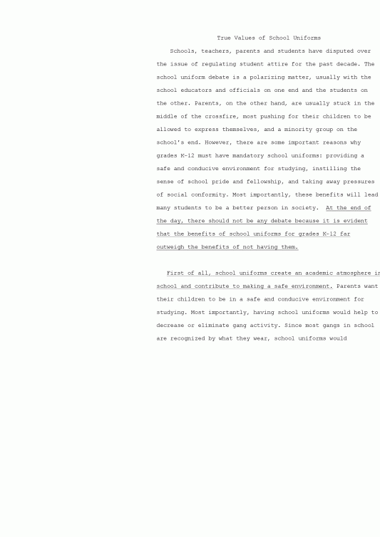 school uniform(research paper)