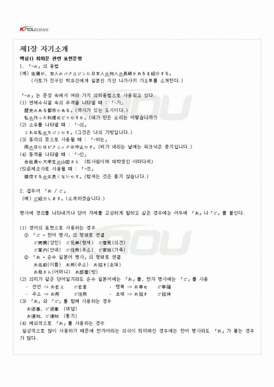 2011년 1학기 중급일본어활용1 출석대체시험 핵심체크