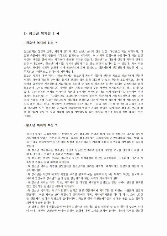 청소년복지(한글문서)