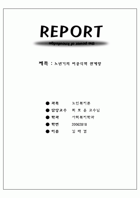 노년기의 비공식적 관계망