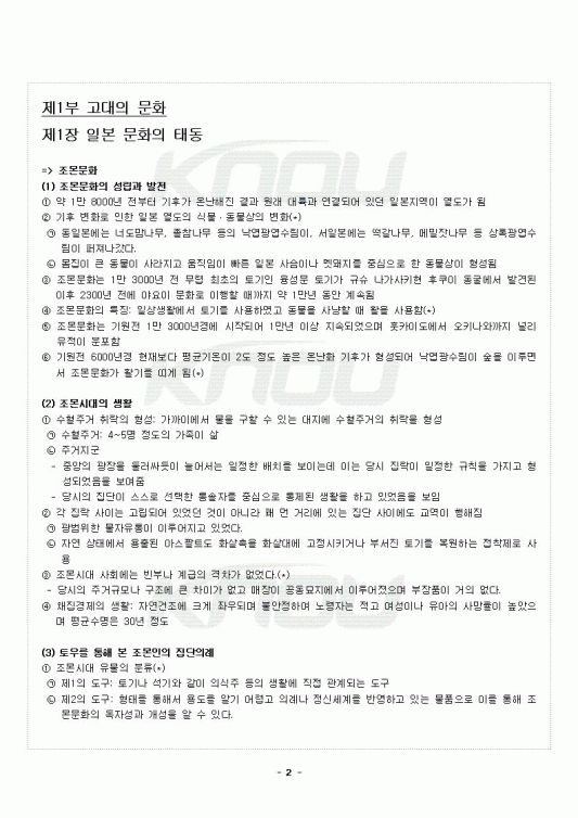 2011년 하계계절시험 일본전통사회의이해 시험범위 핵심체크