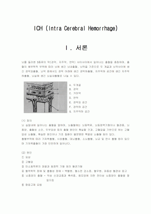 성인간호 IICH (Intra Cerebral Hemorrhage)  뇌내출혈 케이스