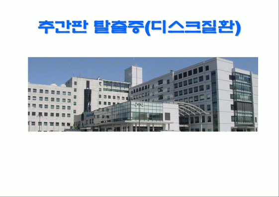 추간판 탈출증(디스크질환)