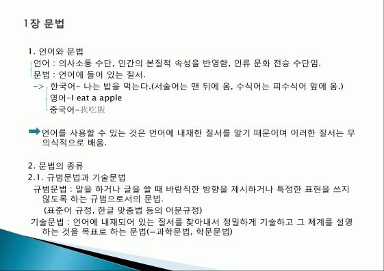 [국어] 문법과 언어 (한국어문법1) - 문법, 언어의 특징