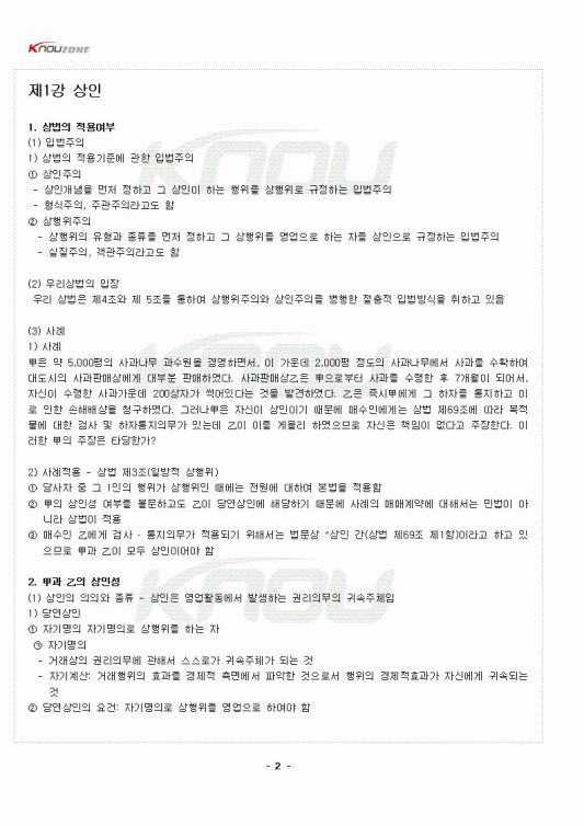 2011년 2학기 상법연습 중간시험 핵심체크
