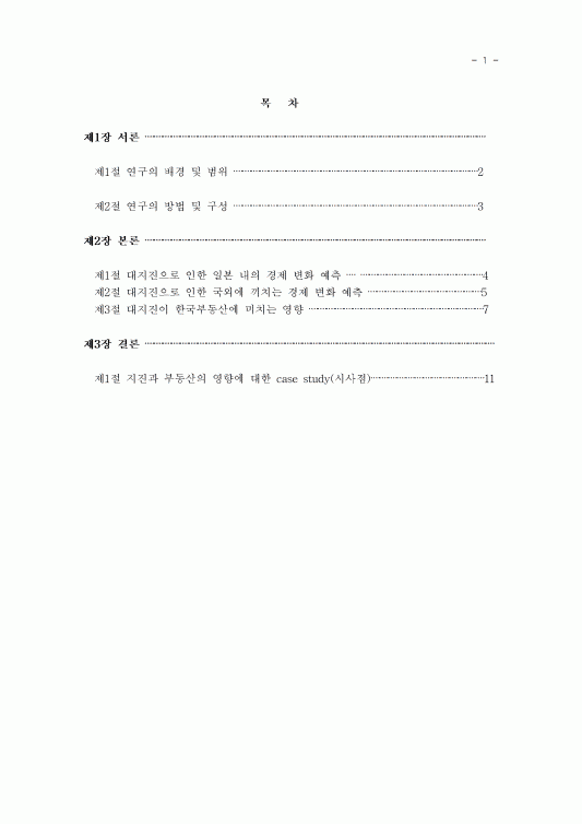일본 대지진의 영향