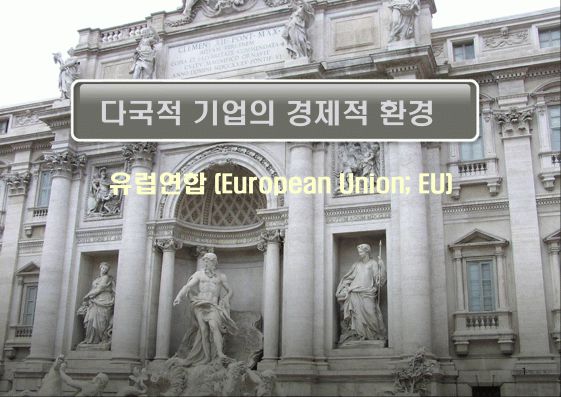 다국적기업의 경제적 환경- 유럽연합(EU)